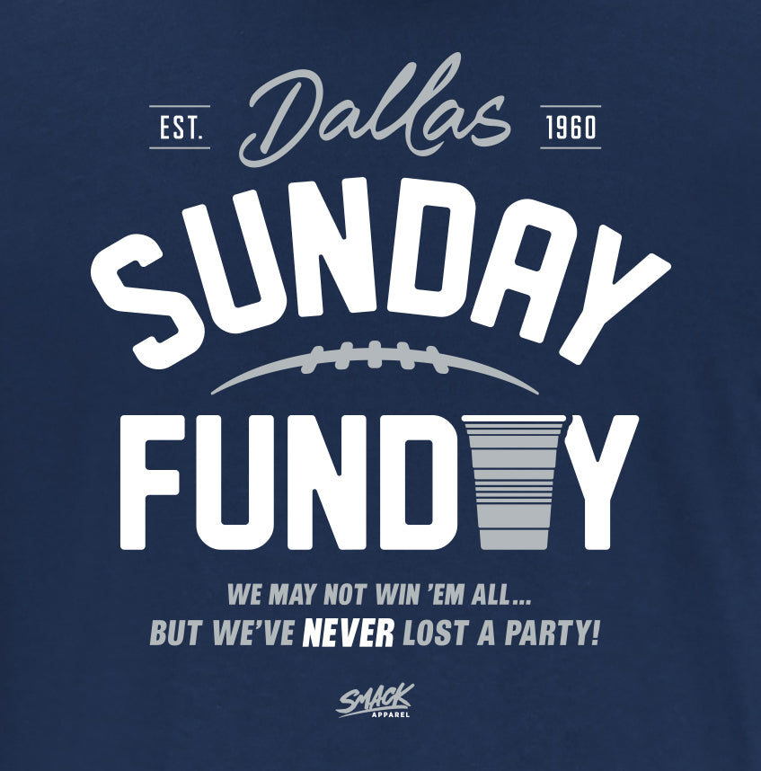 Never Lost a Party Sunday T-Shirt for Dallas Football Fans (SM-5XL ...