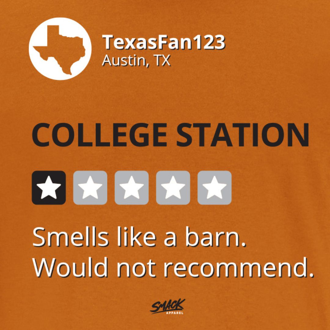 Smells Like a Barn (Anti-Texas A&M) T-Shirt for Texas College Fans (SM ...
