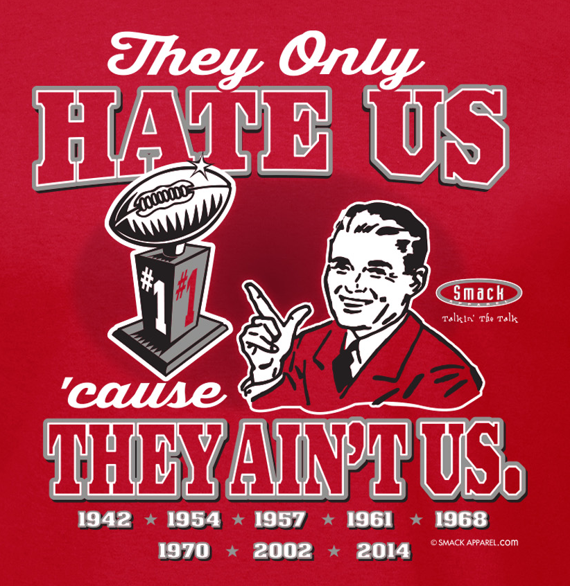 Ohio State Football Fans. They Only Hate Us Cause They Ain't Us Red T ...