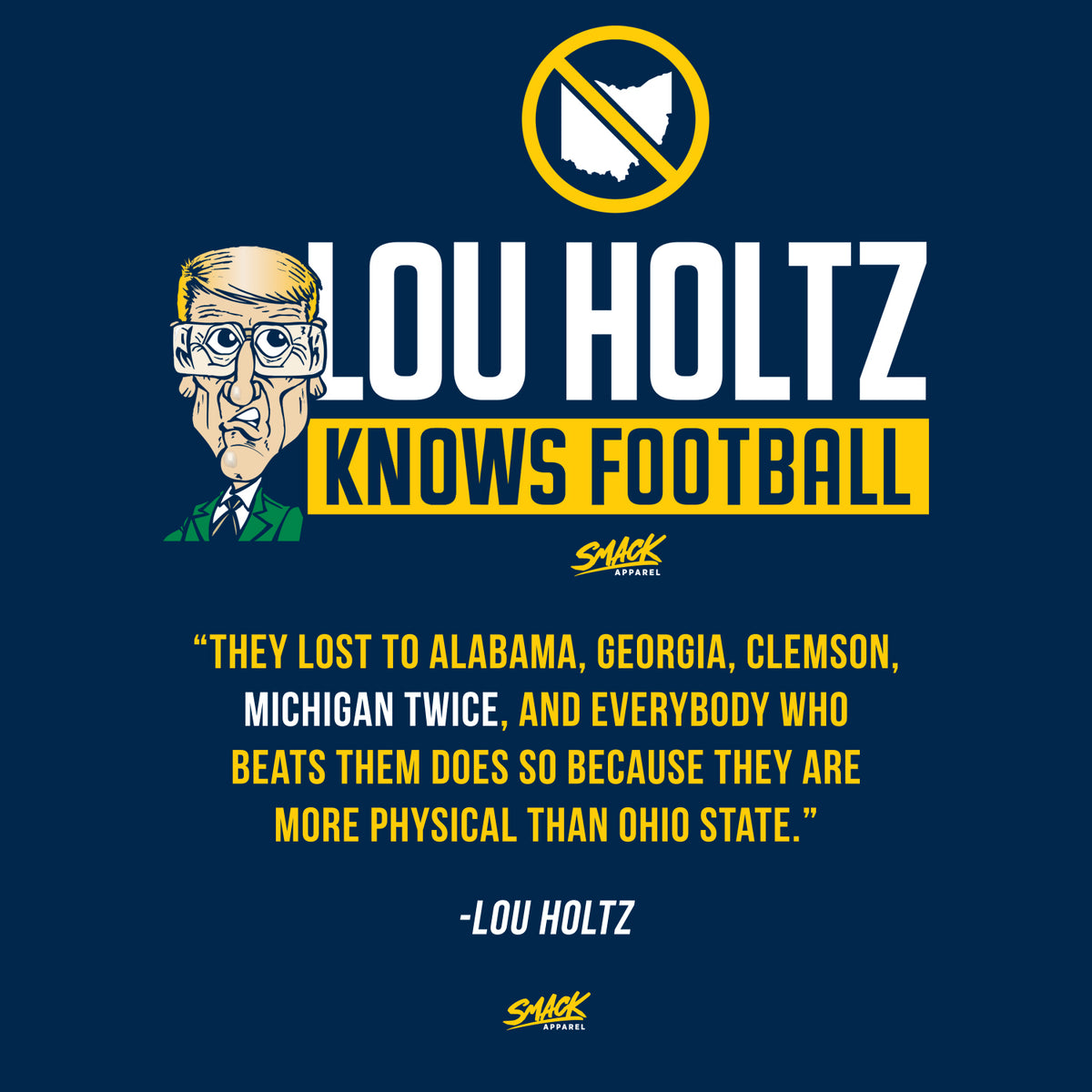 Lou Holtz Knows Football T-Shirt for Michigan College Fans (SM-5XL ...