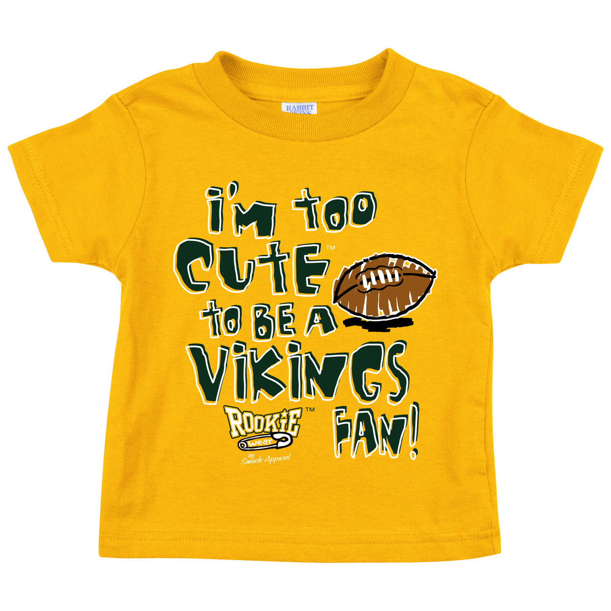 Too Cute to be a Vikings Fan Baby Apparel for Green Bay Football Fans ...